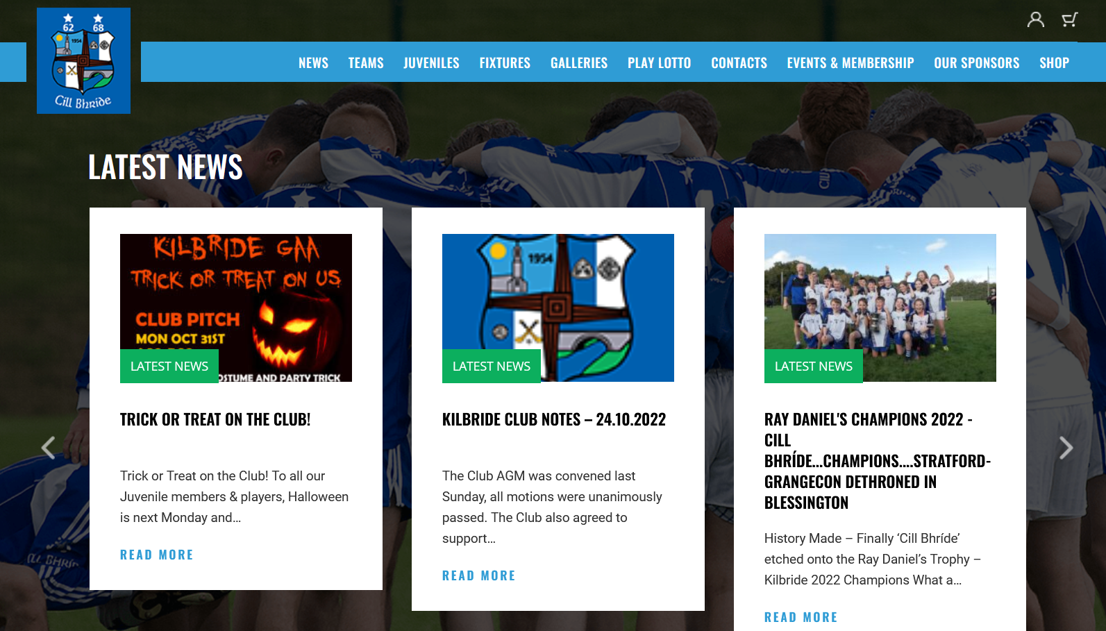 Kilbride GAA Wicklow - Ecommerce Website Design from Digital Sales